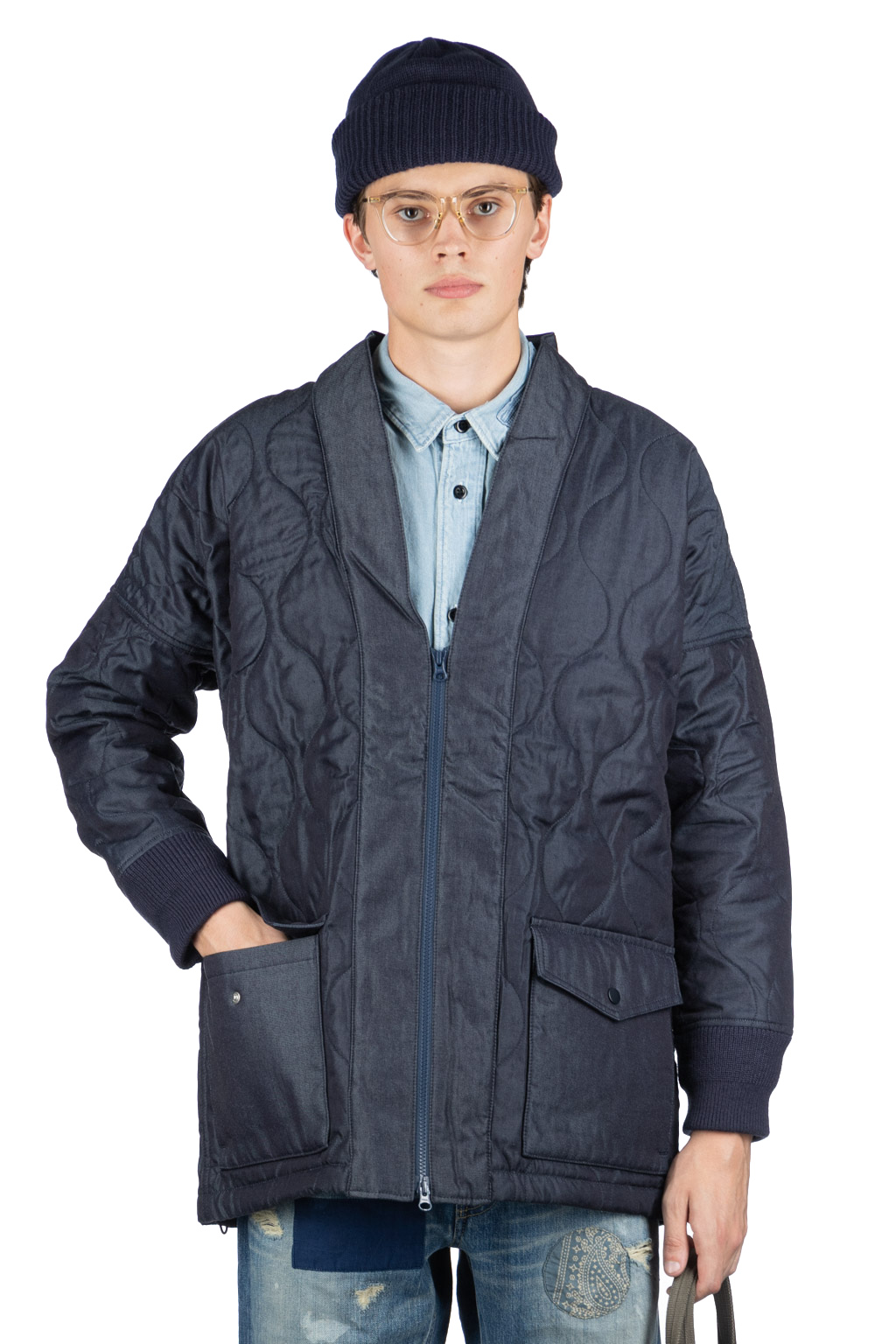 FDMTL | Quilted Haori Jacket | Men | Blue Button Shop