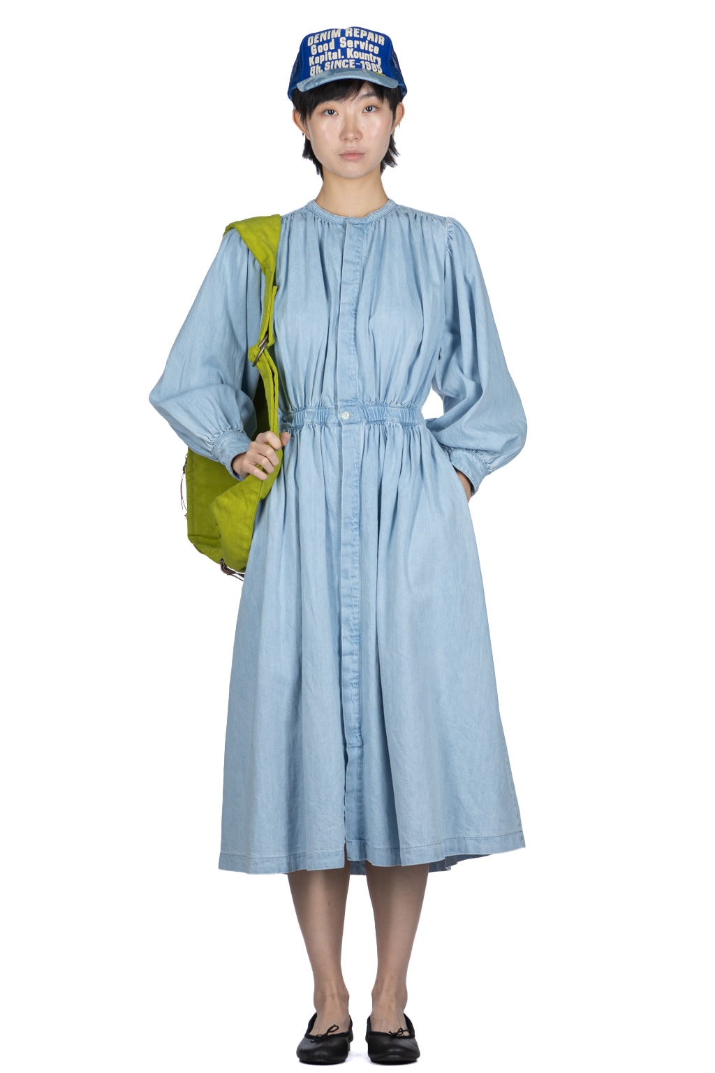 Kapital | 8oz Denim GYPSY Dress | Women | Blue Button Shop