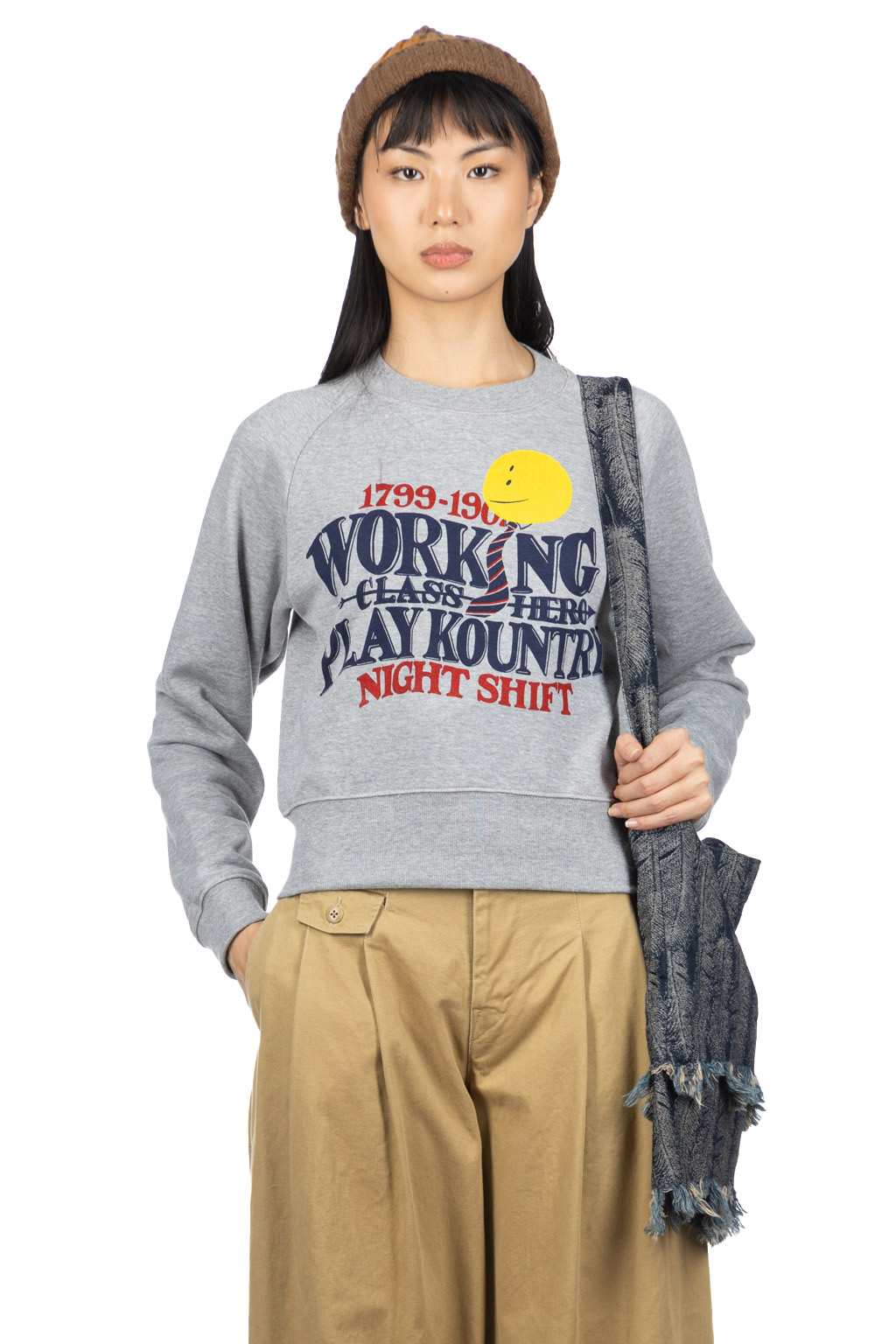 Kapital | Crew Sweat Dinky Type (Night Shift PROFILE RAINBOWY) - Grey ...