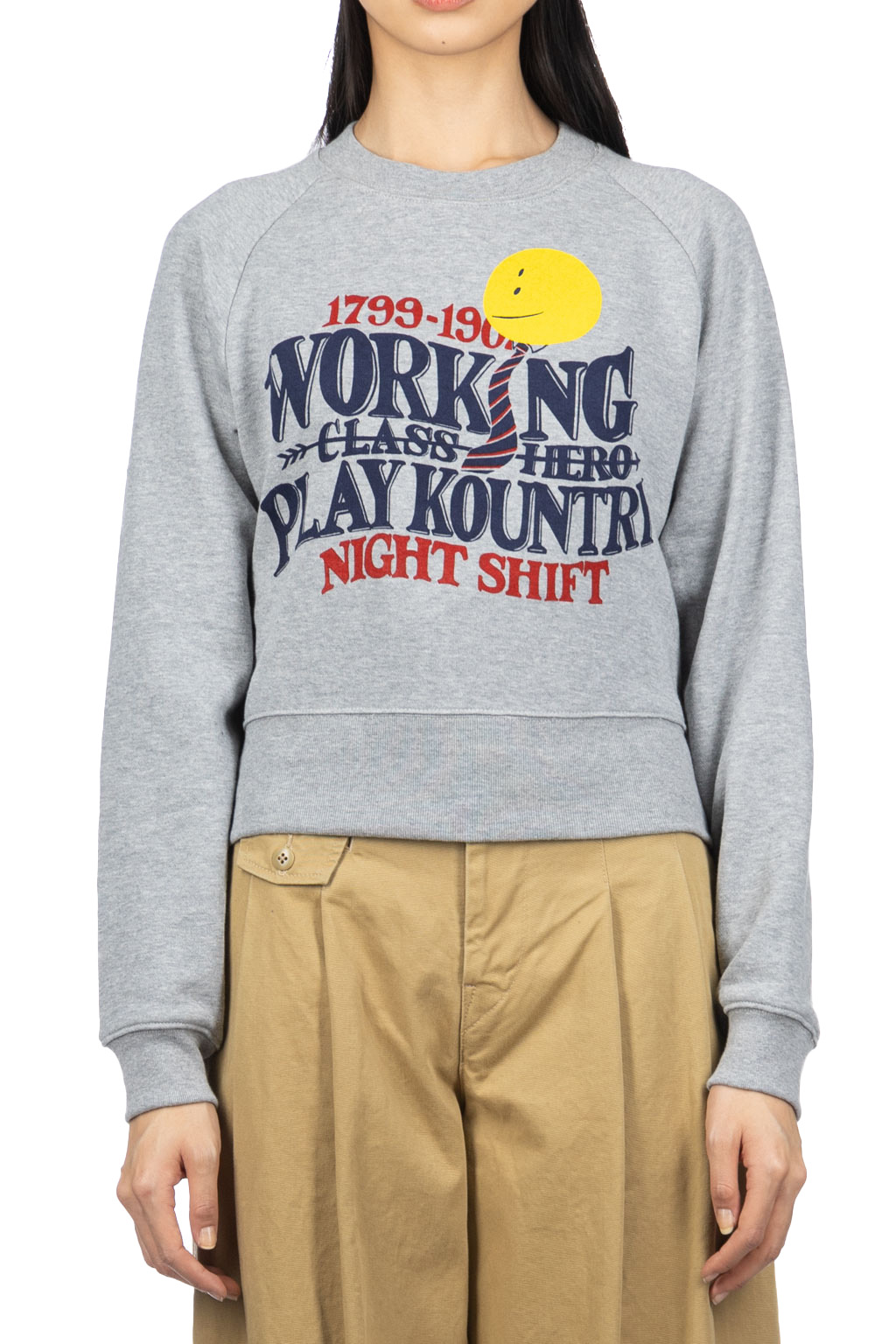 Kapital | Crew Sweat Dinky Type (Night Shift PROFILE RAINBOWY) - Grey ...