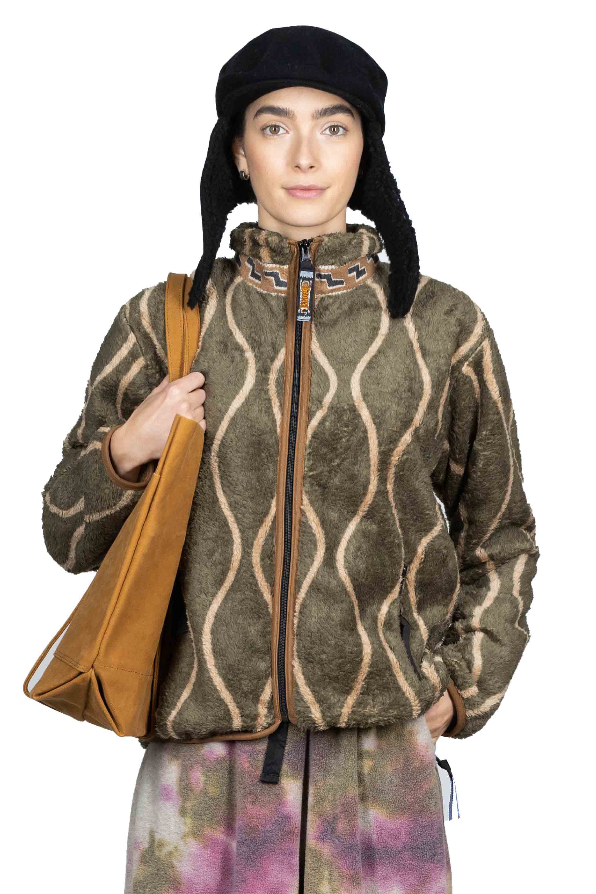 BlueButtonShop - Kapital - Kapital-Drunk-Stripe-Fleece-Zip-Blouson ...