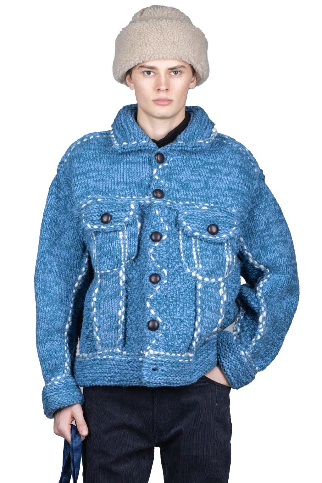 BlueButtonShop - Kapital - Kapital-Wool-Hand-Knit-G-Jacket-Cowichan-EK-1344-noe