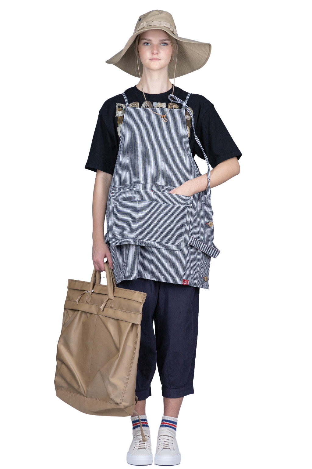 BlueButtonShop - NARU - NARU-Hickory-Apron-Vest-Indigo-x-White-748815