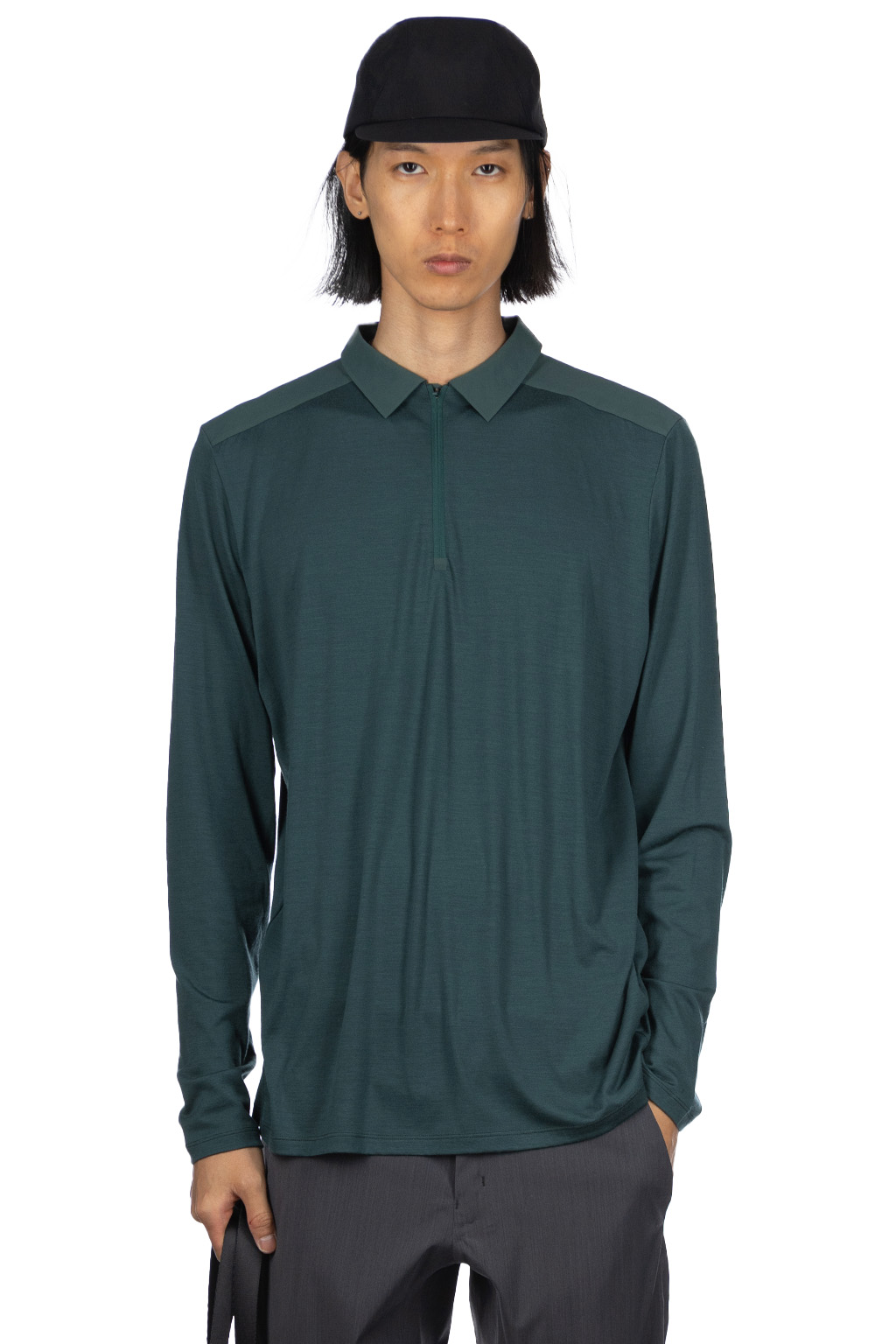 Arcteryx Veilance | Frame LS Polo Men's - Deep Juniper | Men | Blue ...