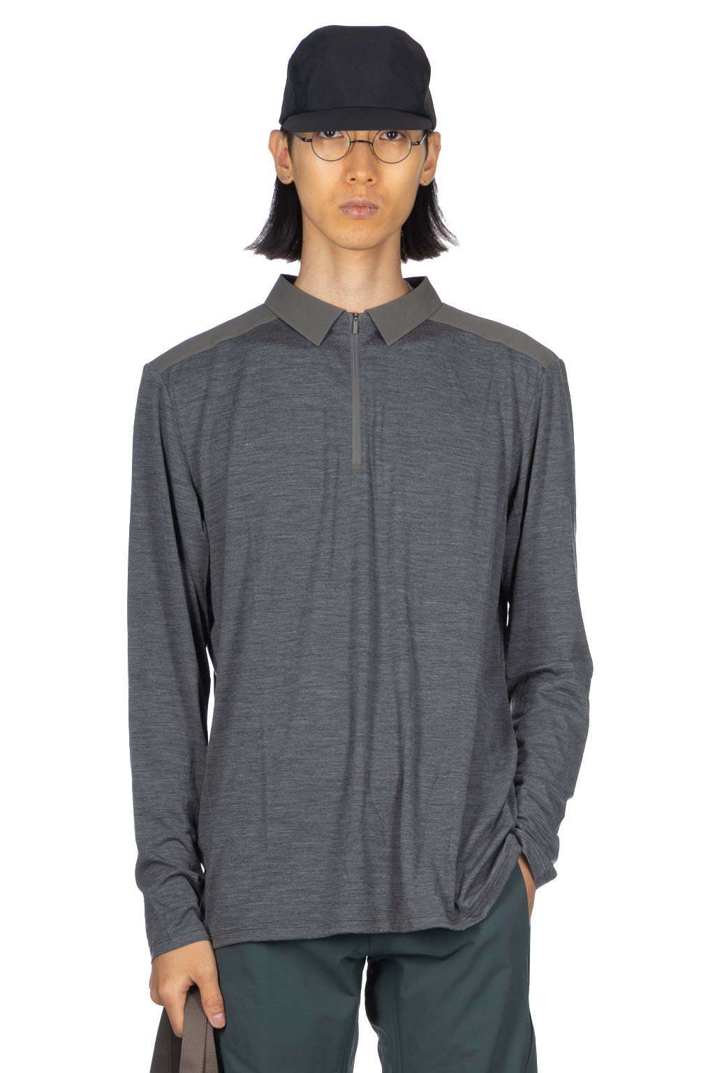 Arcteryx Veilance | Frame LS Polo Men's - Shade Heather | Men | Blue ...